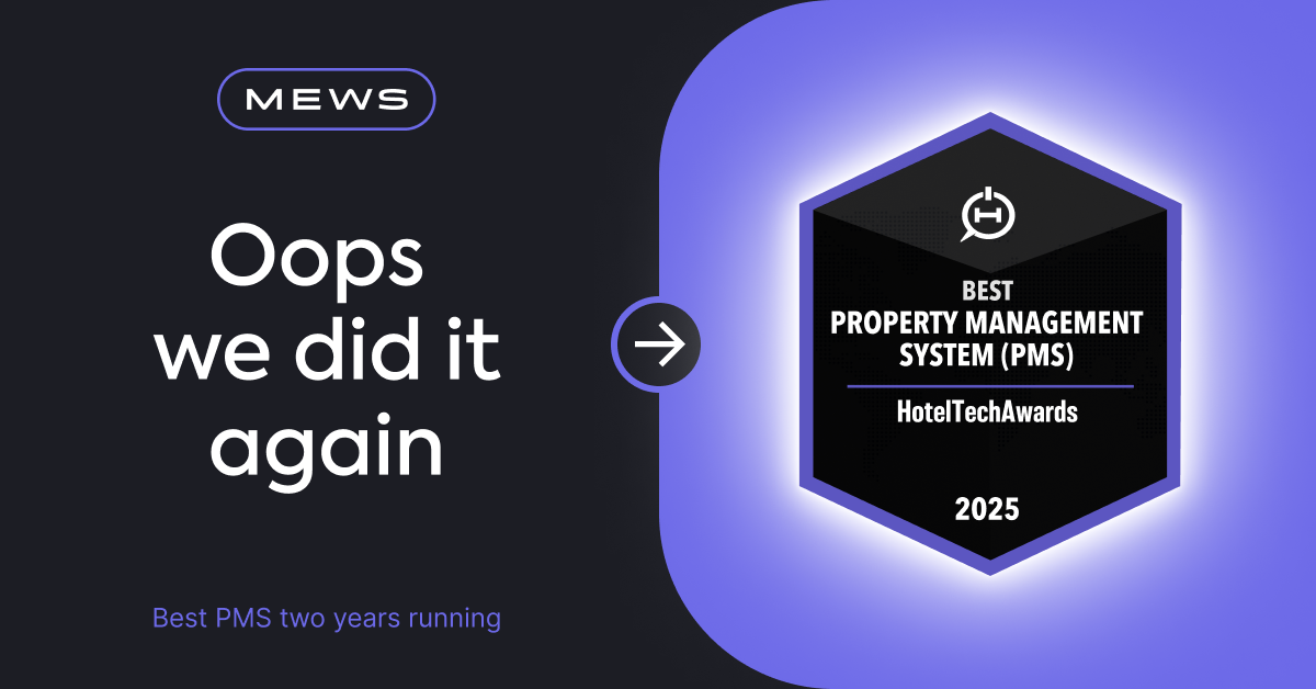 Mews is named Best PMS at the HotelTechReport awards